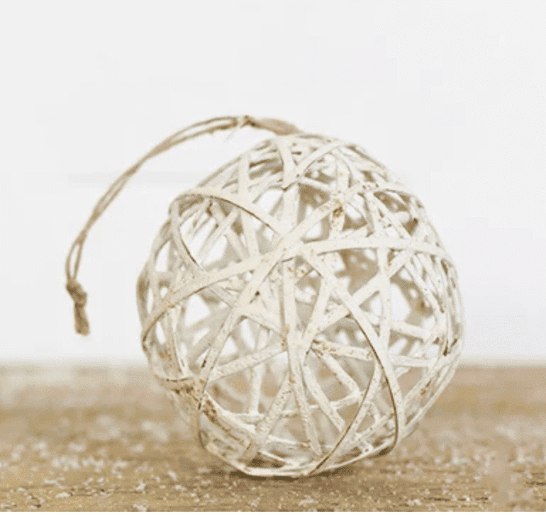 White Tin Deco Sphere - Linabella | Pentwater